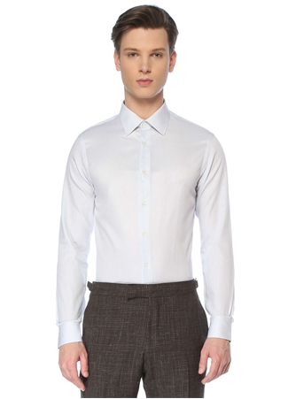 Pal Zileri Erkek Mavi İngiliz Yaka Gömlek 38 IT