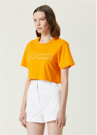 Emilio Pucci Kadın Turuncu Logolu T-shirt S EU Emilio Pucci Kadın Turuncu Logolu T-shirt S EU