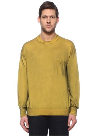 Palzileri Lab Erkek Hardal Düşük Omuzlu Cep Detaylı Kazak Sarı 50 IT