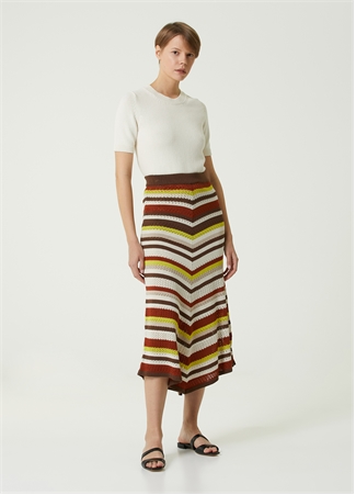 Beymen Club Kadın Renkli Verev Çizgili Midi Triko Etek S Beymen Club Kadın Renkli Verev Çizgili Midi Triko Etek S