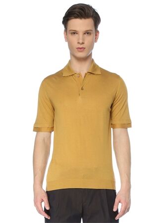 Pal Zileri Erkek Hardal Polo Yaka İpek T-shirt Sarı 50 IT