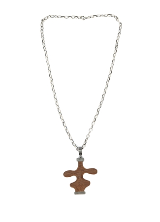 Semra Ecer Erkek Uç Detaylı Gümüş Rengi Kolye EU