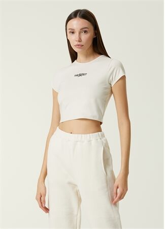 Wasted Kadın Beyaz Logo Baskılı Crop T-shirt XS EU Wasted Kadın Beyaz Logo Baskılı Crop T-shirt XS EU