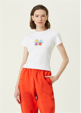 Les Benjamins Kadın Beyaz Bisiklet Yaka Logolu T-shirt L Eu Les Benjamins Kadın Beyaz Bisiklet Yaka Logolu T-shirt L Eu