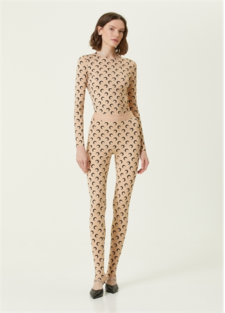 Marine Serre Kadın Bej Logo Bantlı Desenli Tayt S Eu Marine Serre Kadın Bej Logo Bantlı Desenli Tayt S Eu