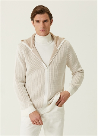 Network Erkek Slim Fit Ekru Bej Triko Mont S EU