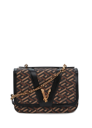 Versace Kadın Virtus La Greca Signature Omuz Çantası Turuncu EU