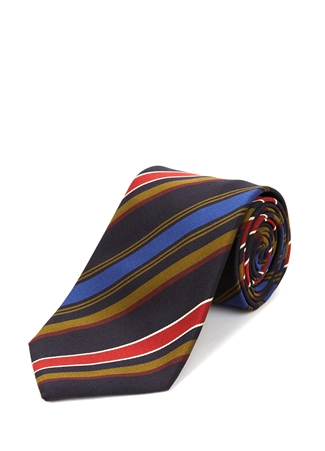 Etro Erkek Colorblocked Verev Çizgili İpek Kravat EU Etro Erkek Colorblocked Verev Çizgili İpek Kravat EU