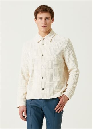 Bottega Veneta Erkek Ekru Örgü Dokulu Mont Beyaz S EU Bottega Veneta Erkek Ekru Örgü Dokulu Mont Beyaz S EU