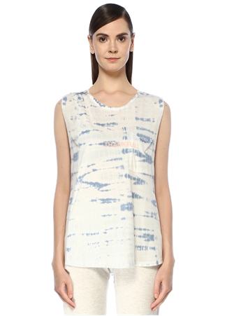 Good Hyouman Kadın Thankful Mavi Batik Desenli Kolsuz T-shirt M EU