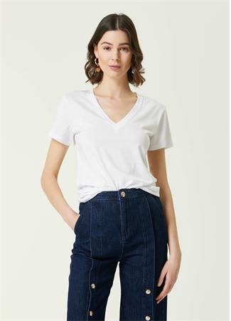Beymen Collection Kadın Beyaz V Yaka Basic T-shirt S Eu Beymen Collection Kadın Beyaz V Yaka Basic T-shirt S Eu