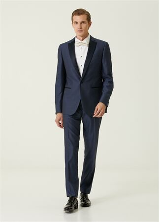 Palzileri Lab Erkek Mavi Yakası Garnili Yün Takım Elbise 50 IT