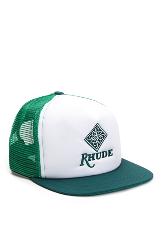 Rhude Erkek Yeşil Logo Detaylı Şapka Beyaz Eu Rhude Erkek Yeşil Logo Detaylı Şapka Beyaz Eu