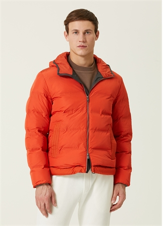 Z Zegna Erkek Turuncu Kapüşonlu Puff Mont L IT Z Zegna Erkek Turuncu Kapüşonlu Puff Mont L IT