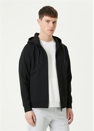 Lardini Erkek Siyah Kapüşonlu Logo Detaylı Sweatshirt 50 IT Lardini Erkek Siyah Kapüşonlu Logo Detaylı Sweatshirt 50 IT