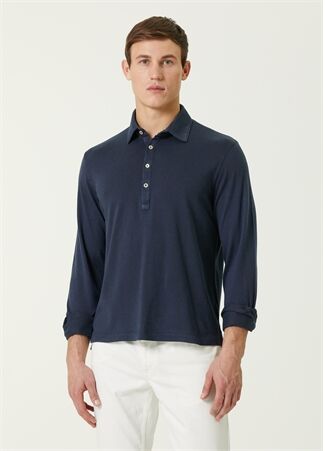 Boglioli Erkek Mavi Polo Yaka Triko S EU
