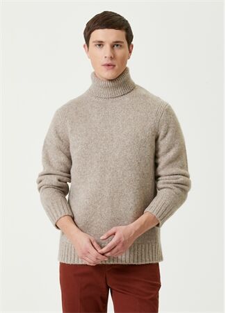 Theory Erkek Vizon Balıkçı Yaka Kazak Bej S EU