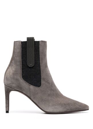 Brunello Cucinelli Kadın Antrasit Zincir Şeritli Süet Bot Gri 38 EU Brunello Cucinelli Kadın Antrasit Zincir Şeritli Süet Bot Gri 38 EU