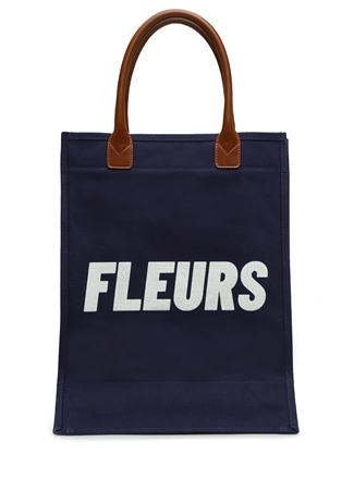 Blinq Kadın Lacivert Yazı Baskılı Kanvas Alışveriş Çanta EU Blinq Kadın Lacivert Yazı Baskılı Kanvas Alışveriş Çanta EU