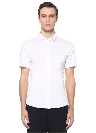 Palzileri Lab Erkek Beyaz Polo Yaka Kısa Kollu Gömlek 42 IT