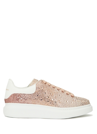 Alexander McQueen Kadın Oversize Pembe Taşlı Logolu Deri Sneaker 36 EU Alexander McQueen Kadın Oversize Pembe Taşlı Logolu Deri Sneaker 36 EU