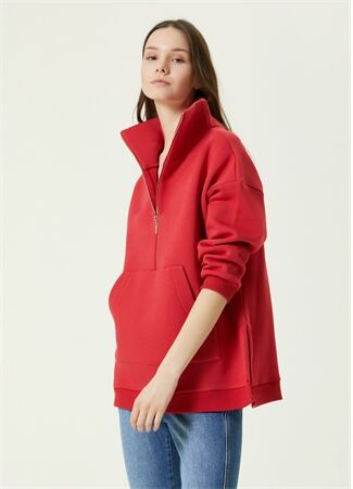 Network Kadın Basic Fit Kırmızı Sweatshirt S EU Network Kadın Basic Fit Kırmızı Sweatshirt S EU