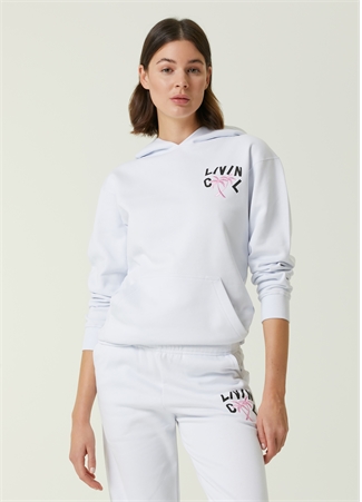Livincool Kadın Beyaz Kapüşonlu Baskılı Sweatshirt XS EU Livincool Kadın Beyaz Kapüşonlu Baskılı Sweatshirt XS EU