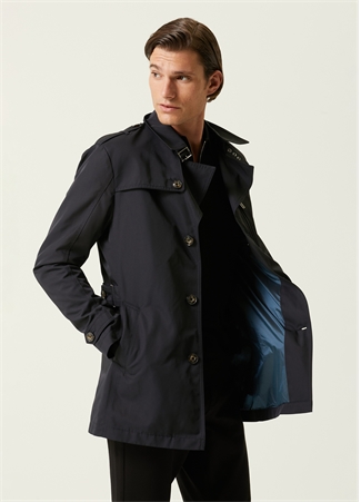 Network Erkek Slim Fit Lacivert Düğme Detaylı Pardösü 46 EU Network Erkek Slim Fit Lacivert Düğme Detaylı Pardösü 46 EU