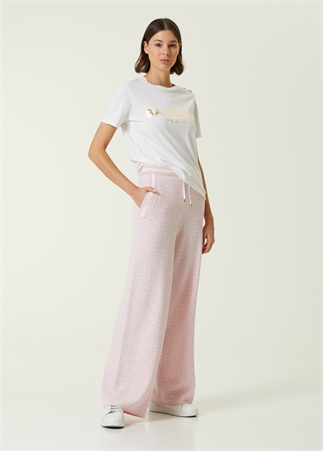 Balmain Kadın Pembe Beyaz Desenli Eşofman Altı 36 FR