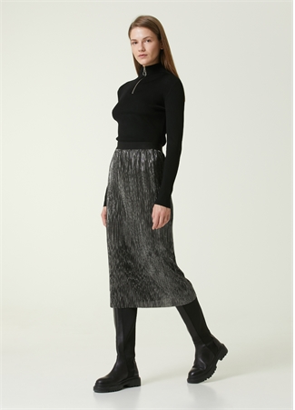 Beymen Club Kadın Siyah Sim Dokulu Midi Etek 36 EU Beymen Club Kadın Siyah Sim Dokulu Midi Etek 36 EU