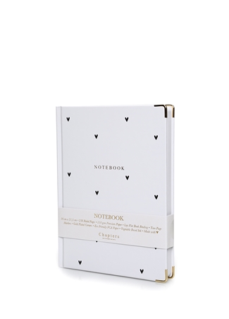 Chapters Kalp Desenli Çizgili Defter Kırmızı EU