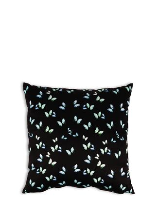 Accract Siyah Kelebek Desenli Dekoratif Yastık