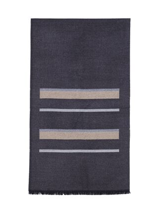 Beymen Club Kadın Gri Çizgi Desenli Atkı EU