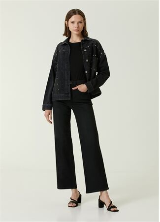 Deep Six Jeans Kadın Helena Siyah Flare Jean Pantolon 30 US Deep Six Jeans Kadın Helena Siyah Flare Jean Pantolon 30 US