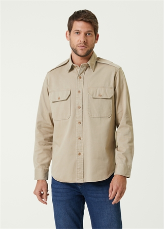 Polo Ralph Lauren Erkek Classic Fit Bej Twill Gömlek S EU Polo Ralph Lauren Erkek Classic Fit Bej Twill Gömlek S EU