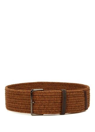 Brunello Cucinelli Kadın Kahverengi Örgü Dokulu Kemer S EU