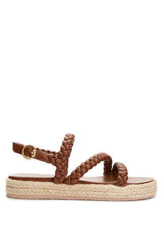 Gianvito Rossi Kadın Taba Örgü Dokulu Deri Sandalet Turuncu 36 Eu Gianvito Rossi Kadın Taba Örgü Dokulu Deri Sandalet Turuncu 36 Eu