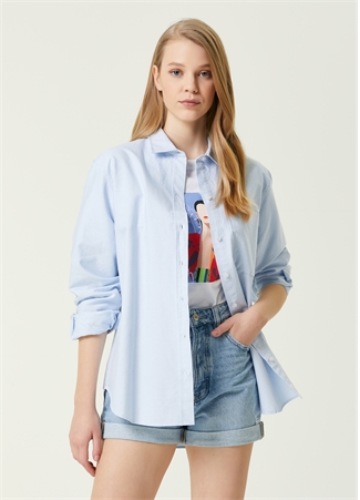 Beymen Club Kadın Mavi Boyfriend Oxford Gömlek XS