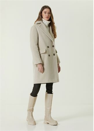 Network Kadın Regular Fit Taş Manto Gri S EU