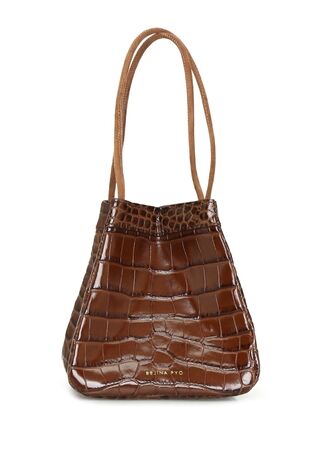Rejina Pyo Kadın Rita Kahverengi Dokulu Deri Çanta EU Rejina Pyo Kadın Rita Kahverengi Dokulu Deri Çanta EU