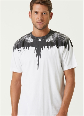 Marcelo Burlon Erkek Wings Beyaz Yakası Desenli T-shirt L EU Marcelo Burlon Erkek Wings Beyaz Yakası Desenli T-shirt L EU