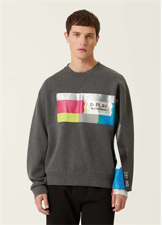 Dolce&Gabbana Erkek Gri Şerit Baskılı Logolu Sweatshirt 46 IT Dolce&Gabbana Erkek Gri Şerit Baskılı Logolu Sweatshirt 46 IT