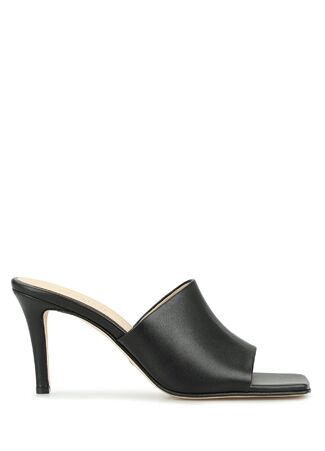 Beymen Collection Kadın Siyah Kalın Bantlı Deri Terlik 36