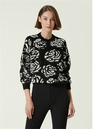 Join Us Kadın Siyah Bisiklet Yaka İşleme Detaylı Kazak S/M EU