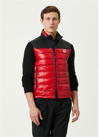Moncler Erkek Kırmızı Siyah Kapüşonlu Puff Yelek 6 US Moncler Erkek Kırmızı Siyah Kapüşonlu Puff Yelek 6 US