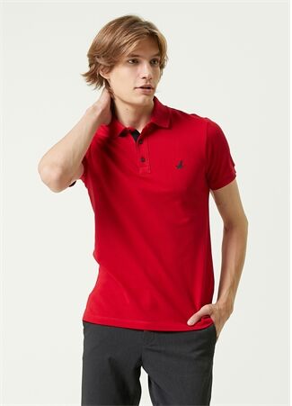 Beymen Club Erkek Slim Fit Kırmızı Polo Yaka Logolu T-shirt S