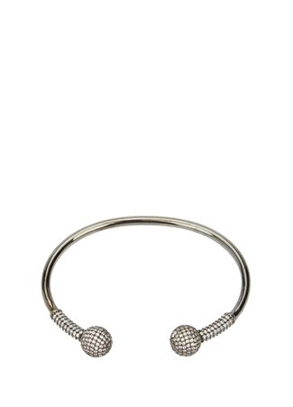 Beymen Collection Kadın Taşlı Top Detaylı Bilezik Gri EU