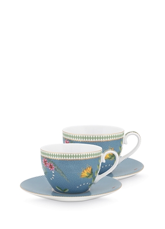 Pip Studio La Majorelle 2li Porselen Çay Fincanı Seti Mavi Pip Studio La Majorelle 2li Porselen Çay Fincanı Seti Mavi
