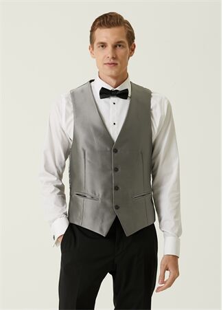 Palzileri Lab Erkek Gri V Yaka Mikro Dokulu Yelek 50 IT