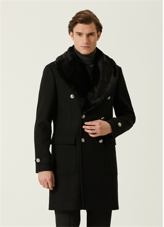 Network Erkek Slim Fit Siyah Yün Palto 48 Eu Network Erkek Slim Fit Siyah Yün Palto 48 Eu